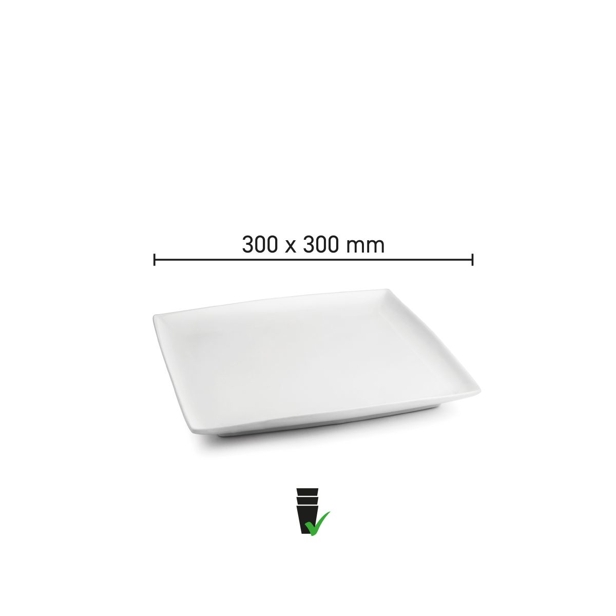 Plate Square Squito 30 cm with print - Riké Group INT