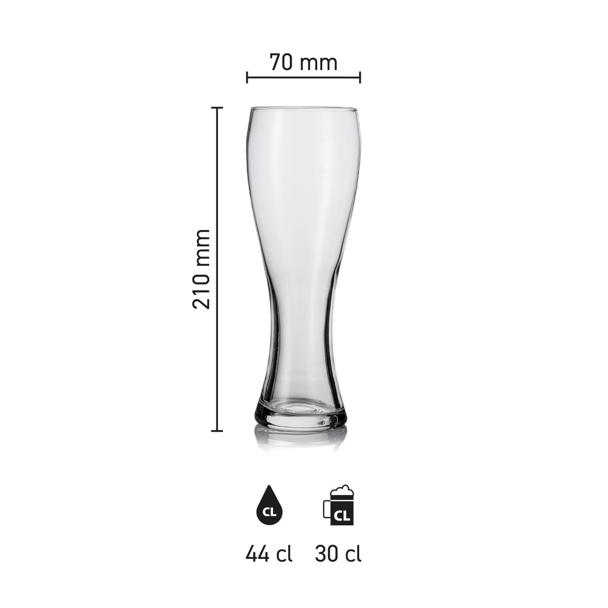 Beer glass Pantheon 30 cl. tap size with print - Riké Group INT