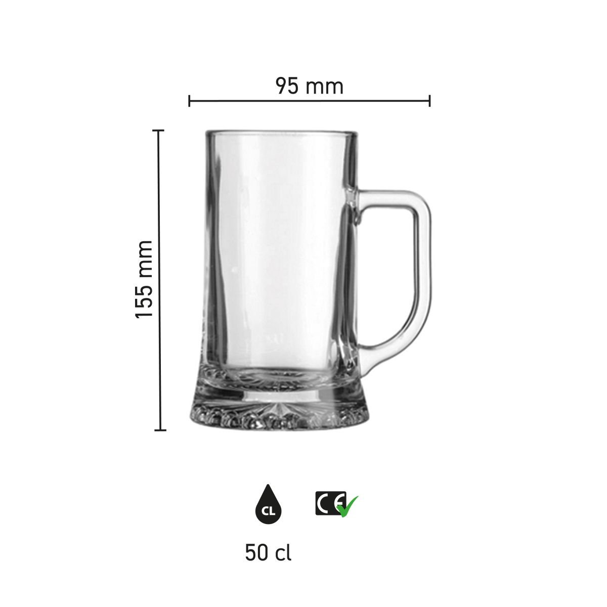 Beer mug Maxim 50 cl. with print - Riké Group INT