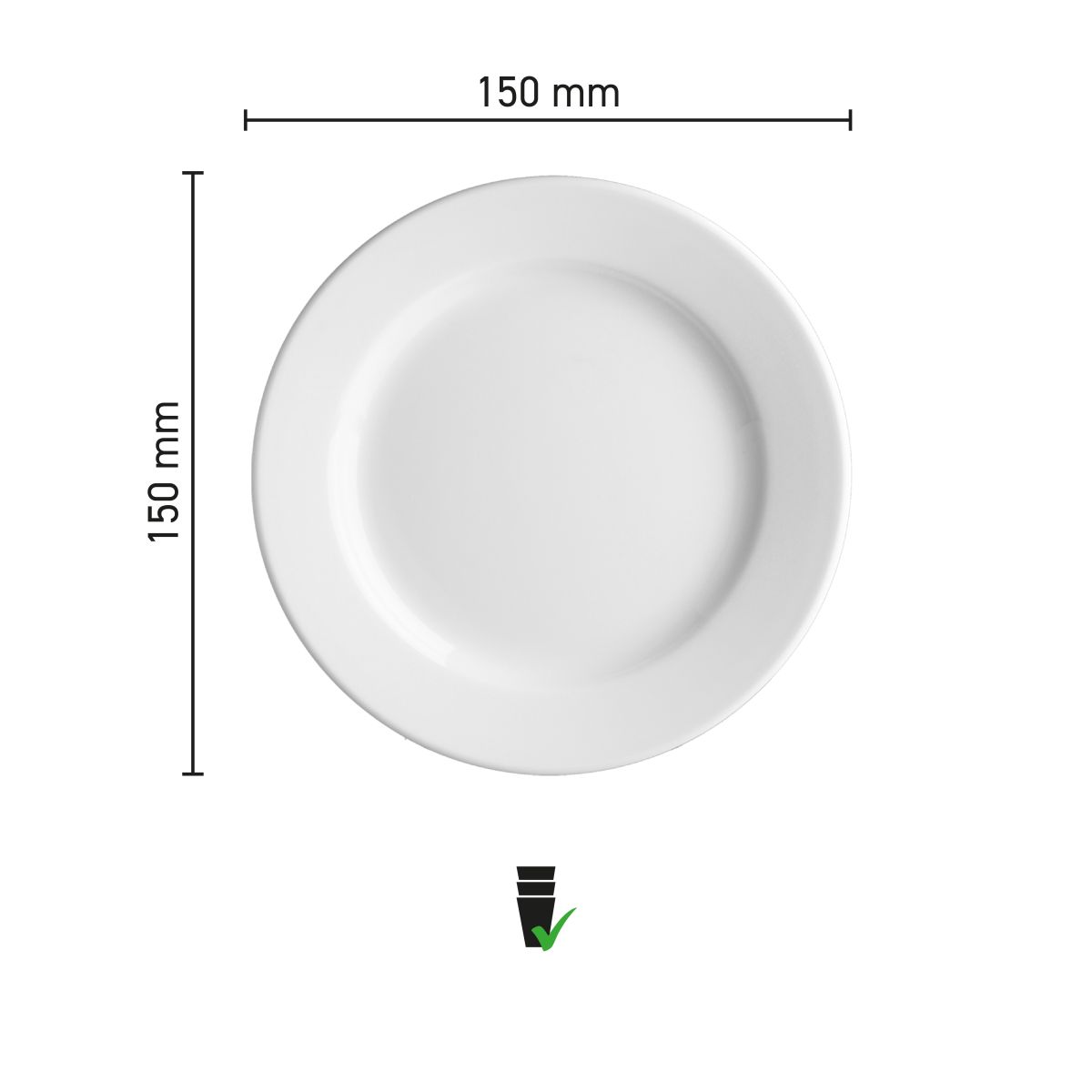 Plate Princip 15 cm with print - Riké Group INT