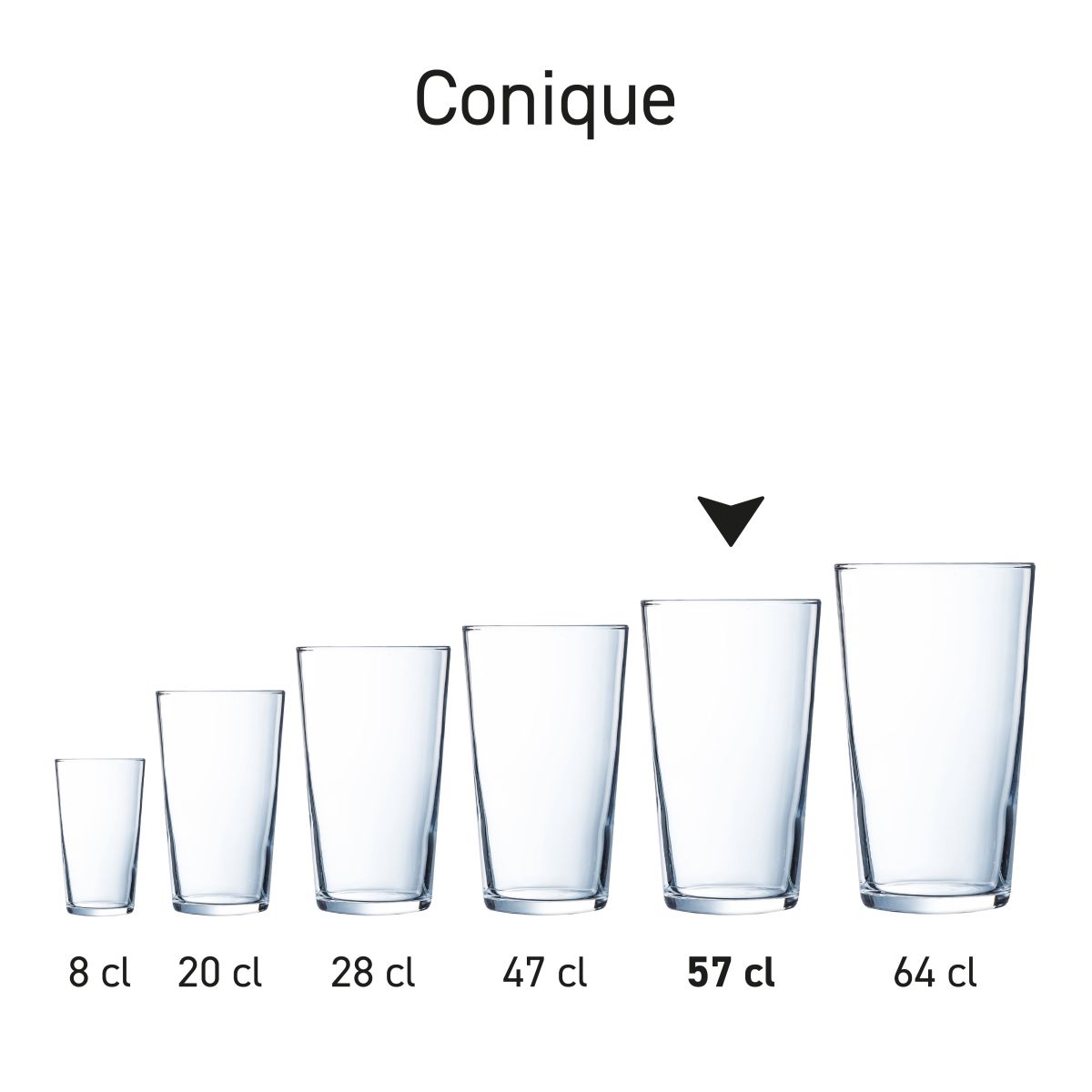 Glass Conique 57 cl. with print - Riké Group INT