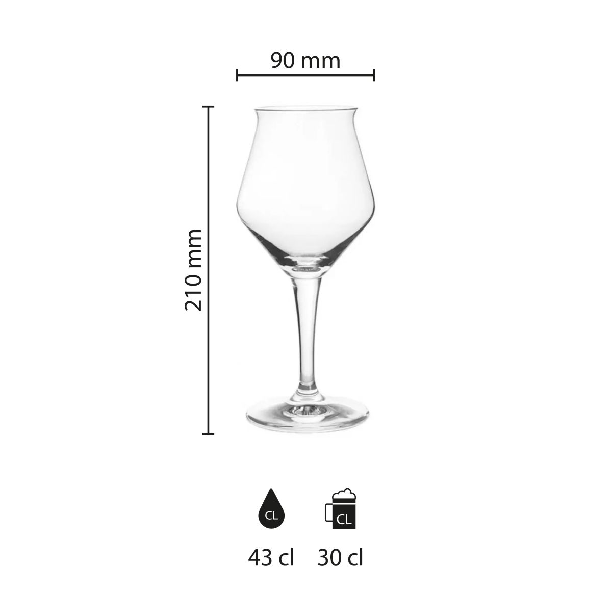 Sommelier Kelch high 30 cl tap size with print - Riké Group INT